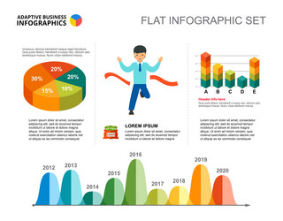 Four phases pie and percentage charts template Vector Image