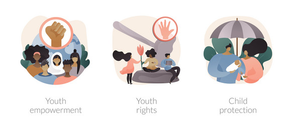 Young people rights protection abstract concept Vector Image