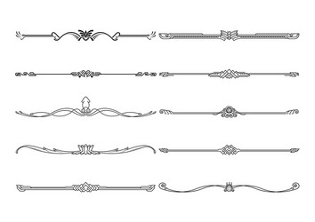 Set dividers in border decorative design Vector Image