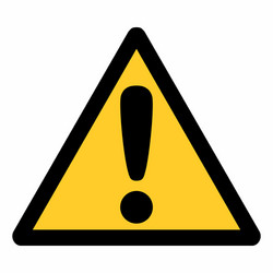 Neon glowing warning sign attention label Vector Image