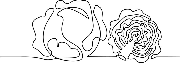 Continuous One Line Draw Vegetables Two Avocado Vector Image
