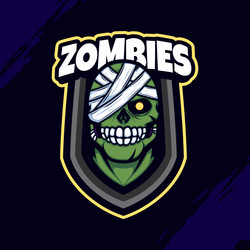 Green zombie bodybuilder mascot logo wrapped Vector Image