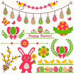 Easter graphic set Royalty Free Vector Image - VectorStock