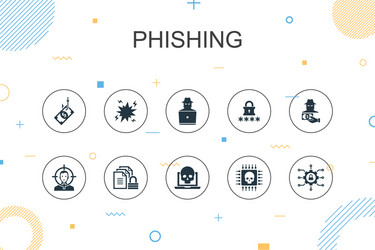 Phishing icons infographic design template Vector Image