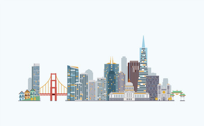 San francisco skyline Royalty Free Vector Image