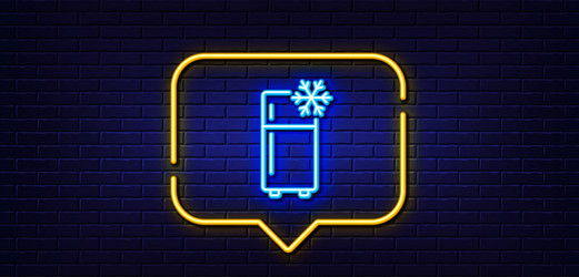 Single chamber refrigerator line icon fridge sign Vector Image