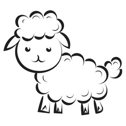 Beautiful cute sheep line art Royalty Free Vector Image
