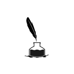 Feather pen ink icon isolated sign symbol Vector Image