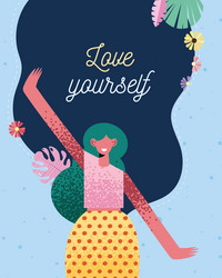 Love yourself poster Royalty Free Vector Image