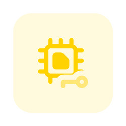 Microchip with lock feature for encryption Vector Image