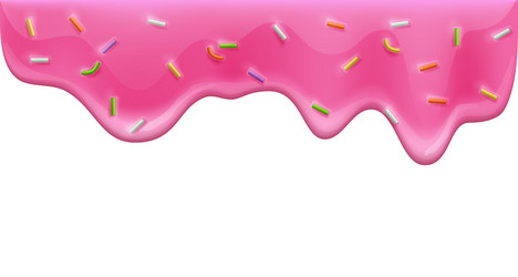 Seamless dripping melted pink icing Royalty Free Vector