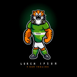 Tiger mascot team label design Royalty Free Vector Image