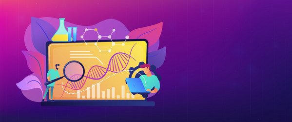 Genetic testing concept banner header Royalty Free Vector