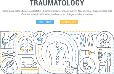 Linear banner traumatology Royalty Free Vector Image