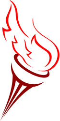 Red flaming fire torch icons Royalty Free Vector Image