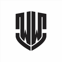 Ww logo monogram circle with piece ribbon style Vector Image