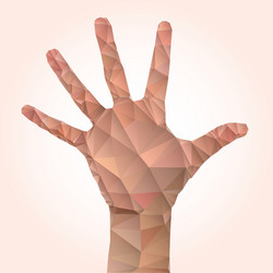 Low poly hand Royalty Free Vector Image - VectorStock