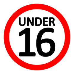 16 age restriction sign Royalty Free Vector Image