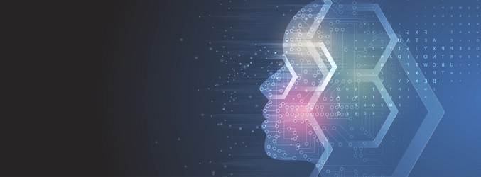 Artificial intelligence technology web background Vector Image