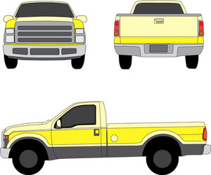 Back view pick-up Royalty Free Vector Image - VectorStock