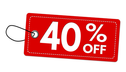 Upto 40 percentage off badge graphics Royalty Free Vector