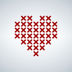 Cross stich heart Royalty Free Vector Image - VectorStock