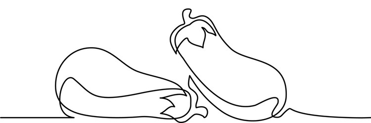 Continuous One Line Draw Vegetables Two Avocado Vector Image