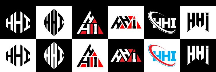 Hhi logo letter design Royalty Free Vector Image
