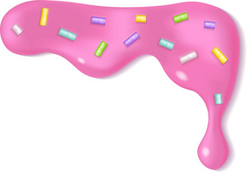 Melted pink doughnut icing drop Royalty Free Vector Image