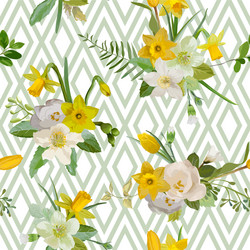 Seamless pattern floral background spring flowers Vector Image