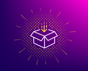 Get box line icon open delivery parcel sign Vector Image