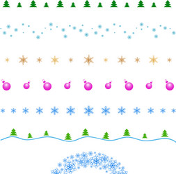Christmas border set 3 Royalty Free Vector Image