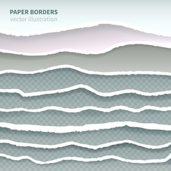 Torn paper curls realistic set Royalty Free Vector Image