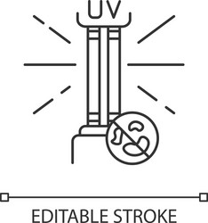 Uv light disinfection line icon on dark Royalty Free Vector