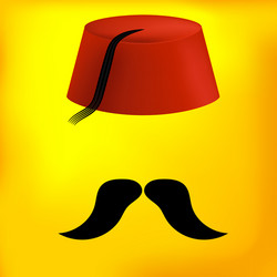 Turkish man wearing fez cartoon Royalty Free Vector Image