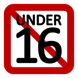 16 age restriction sign Royalty Free Vector Image
