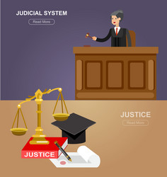 Judicial system banner Royalty Free Vector Image