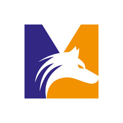 Letter p wolf logo symbol template Royalty Free Vector Image