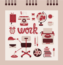 Retro office collection Royalty Free Vector Image