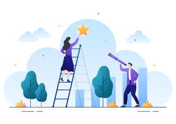 Startup target of business development process Vector Image