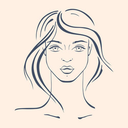 Minimal woman face and geometric shapes Royalty Free Vector