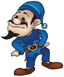 Cartoon funny happy dwarf posing Royalty Free Vector Image