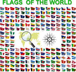 All national flags world waving flag Royalty Free Vector