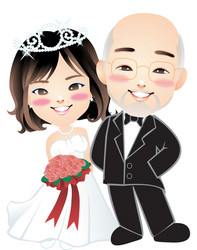 Cute wedding cartoon Royalty Free Vector Image