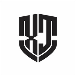 Xc logo monogram with emblem shield style design Vector Image