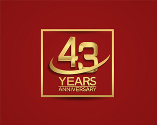 43 years anniversary template design Royalty Free Vector