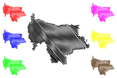 Mymensingh division map Royalty Free Vector Image