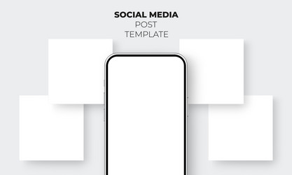 Clay smartphone mockup with square posts Vector Image