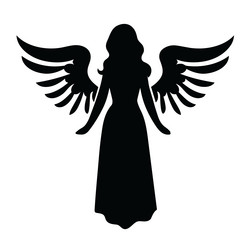 Angel black icon on white background angel Vector Image