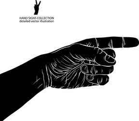 Call me hand sign detailed black and white Vector Image
